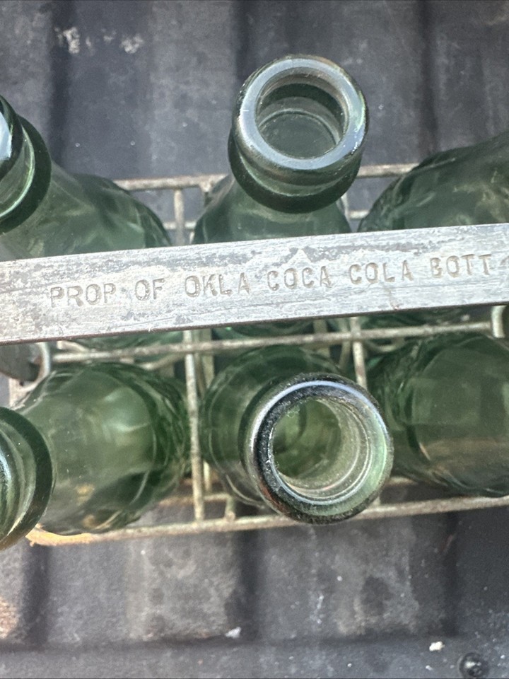 Vintage Metal Oklahoma Coke Bottle 6 pk Carrier RARE FIND Coca-Cola See ...