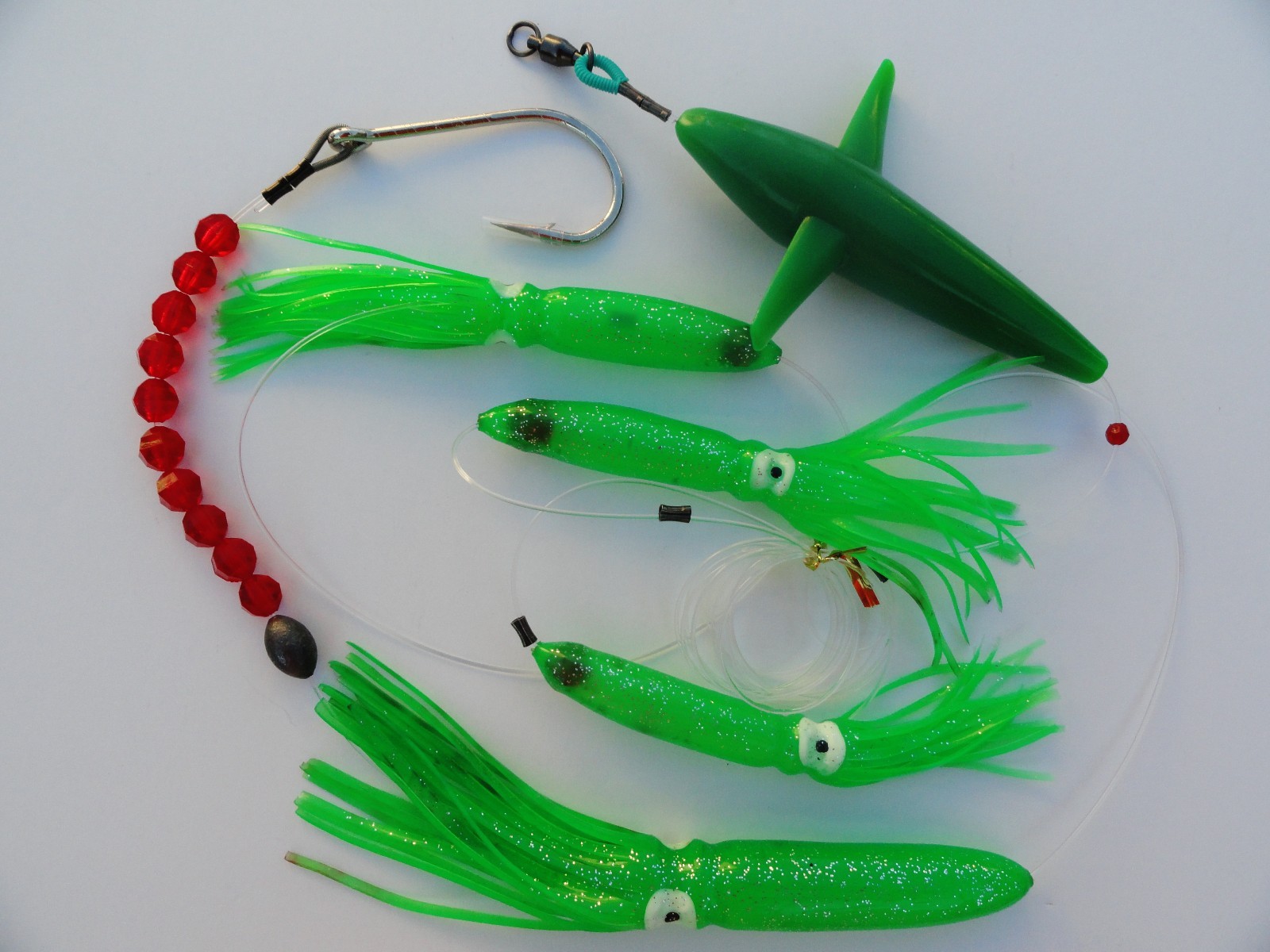 4 Sets daisy chain bait rigs bird tuna marlin fishing lures squid | eBay