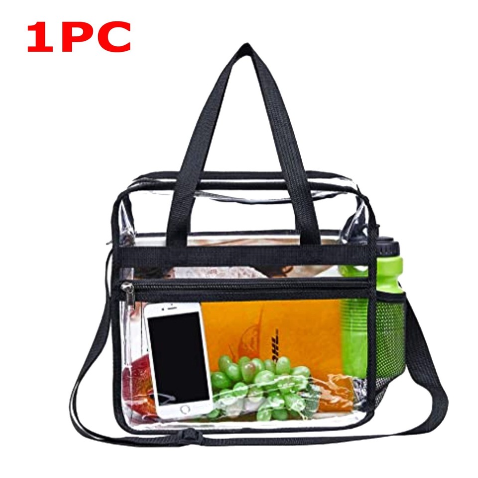 1x-2x Clear PVC Tote Bag Women Transparent Handbag Zip Purse Stadium ...