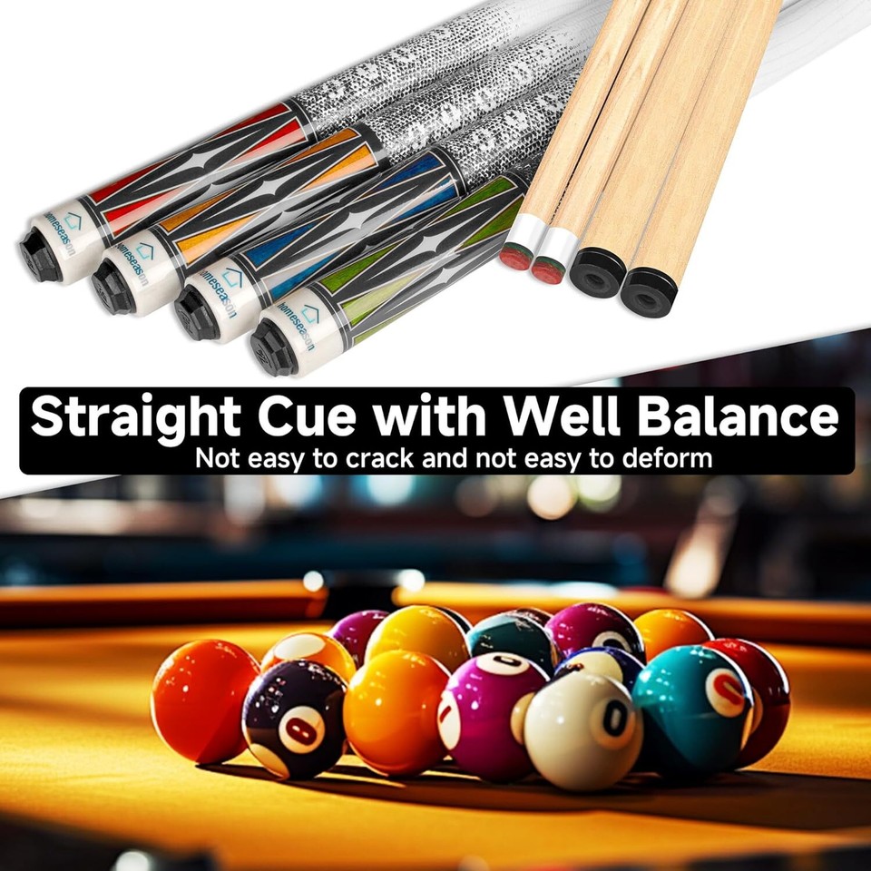 HomeSeason Pool Cue Stick 58" Billiard Cue Sticks | eBay