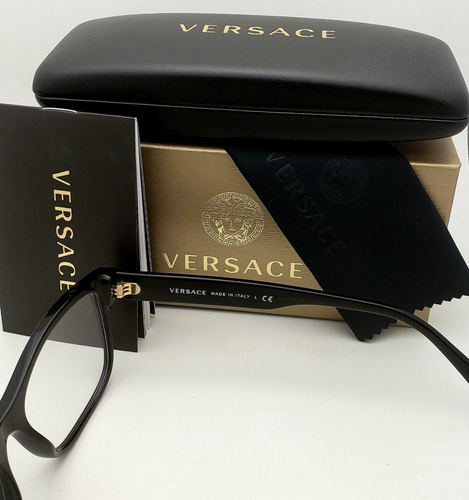 New Versace Reading Glasses MOD. 3266 GB1 55-17 145 Black & Gold Frames ...