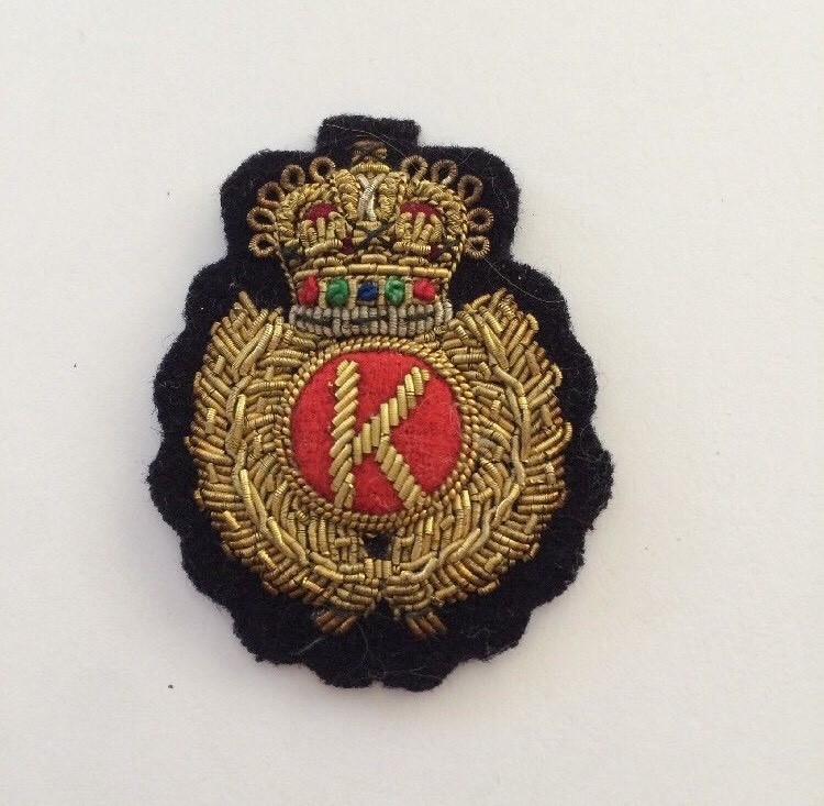 Letter "K" Embroidered Sew On Sweater or Jacket Patch with Gold Threads ...