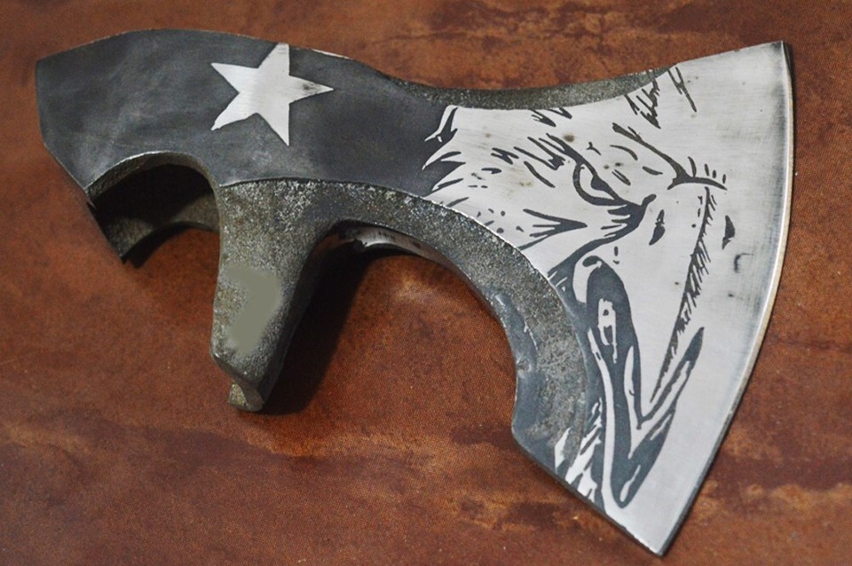 CUSTOM HANDMADE FORGED 6.5"long D2 STEEL AXE HATCHET HEAD KNIFE MAKING ...