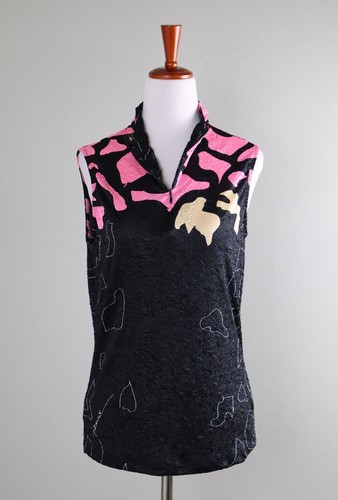 JAMIE SADOCK $95 Crinkle Stretch Abstract Golf Athletic Top Size Medium ...