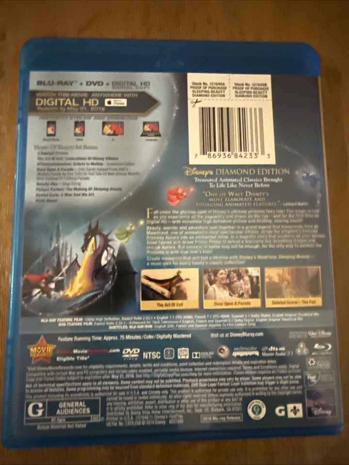 Disney Princess Blu-Ray Set - Cinderella, Sleeping Beauty, Beauty And ...