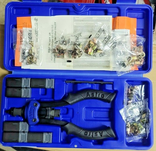 Astro Pneumatic 10" Nut/ Thread Hand Riveting Tool Kit w/Case, Rivet ...