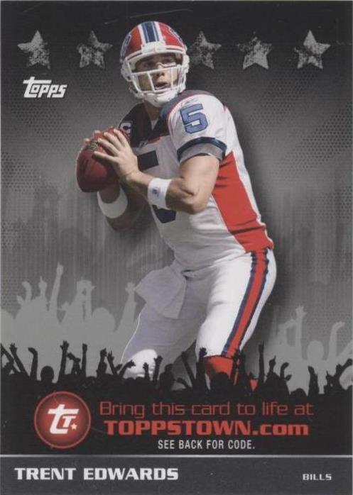 2009 Topps - Toppstown Redemption Code Cards Trent Edwards #TTT13 ...