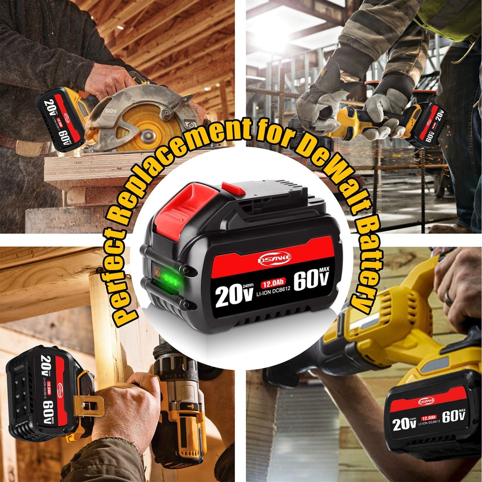 4 Pack For DEWALT DCB609-2 FLEXVOLT 20V/60V 12Ah MAX Li-Ion Battery ...