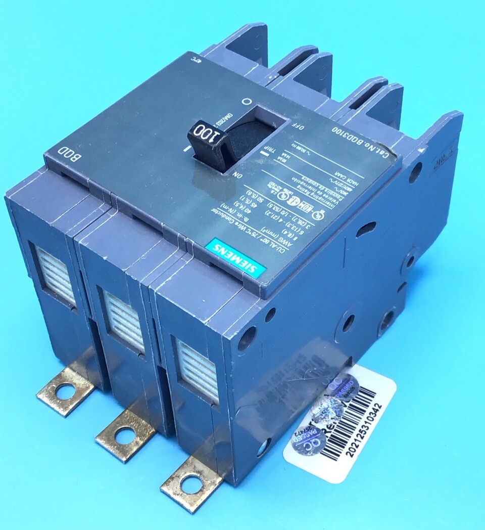 Siemens BQD3100 3 Pole 480v 100 Amp Circuit Main Breaker for sale ...