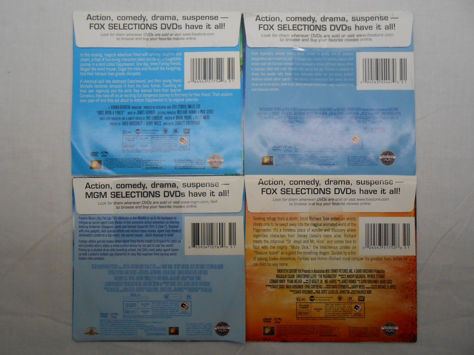 4 DVD Set of Children's Movies - 20th Century Fox - MGM Selections | eBay