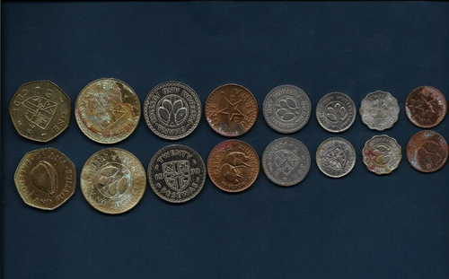 Ghana ½ 1 2½ 5 10 20 50 PESWAS 1 CEDI 1967-1979 x 8 Pcs Ghanian Money ...