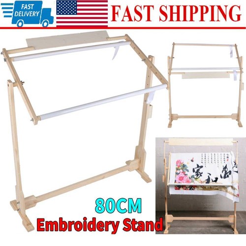 14CT Large Cross Stitch Frame Tabletop Floor Stand Embroidery Tapestry ...