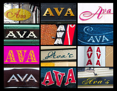 AVA Name Poster featuring photos of actual signs | eBay