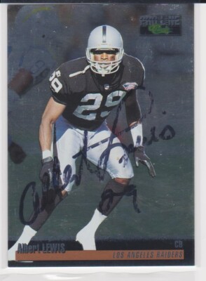 ALBERT LEWIS OAKLAND RAIDERS GRAMBLING AUTOGRAPHED CARD NOT 100% CLEAR ...