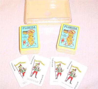 VTG MINI DOUBLE DECK FLORIDA SOUVENIR PLAYING CARDS WITH JOKERS WEEKI ...