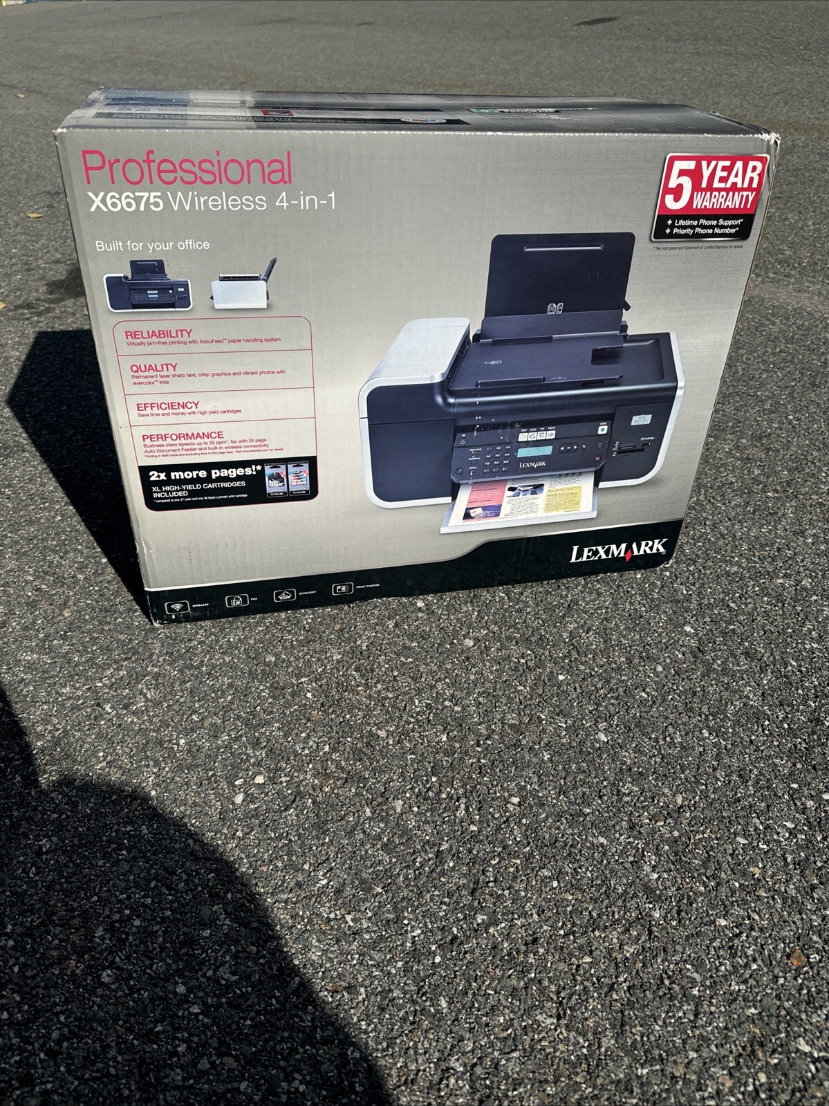 Lexmark X6675 Professional Wireless 4 in 1 Color Printer - Sealed ...