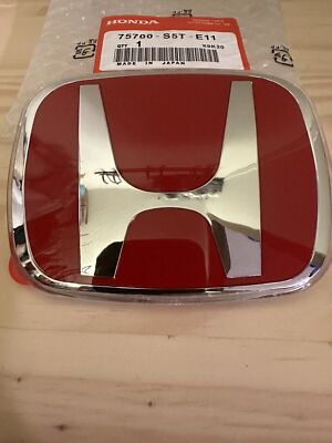 OEM NEW Genuine Honda Front Rear Grill Red Emblem Badge Accord Civic ...