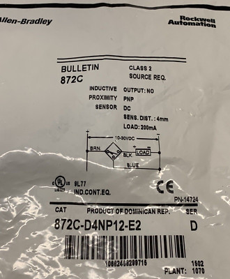 ALLEN BRADLEY 872C-D4NP12-E2 SER D PROXIMITY SWITCH **NEW** | eBay