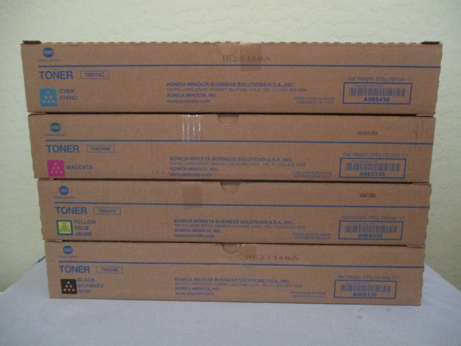 Genuine Konica Minolta BizHub C458, C558, C658 TN514 Color Toner Full ...