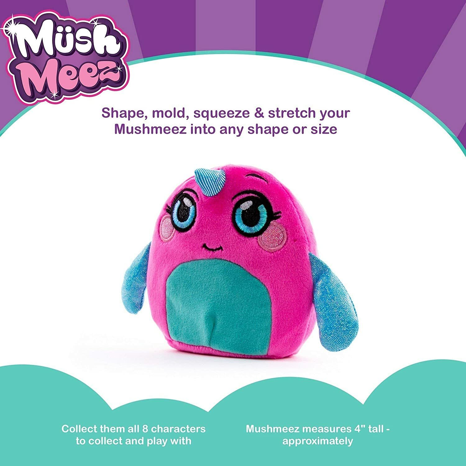 Mushmeez Natalie Narwhal Whale Mush Meez 6" Soft Moldable Plush 2019 ...