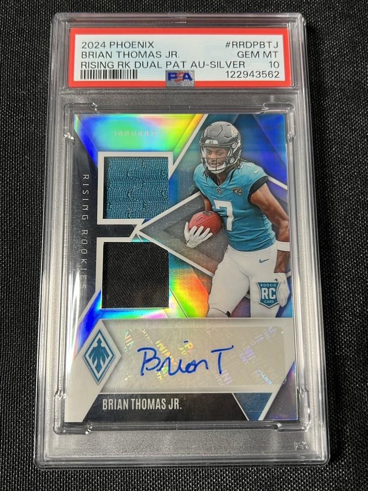 2024 Phoenix Brian Thomas Jr Rising Rookies Dual Patch Auto /125 PSA 10 ...