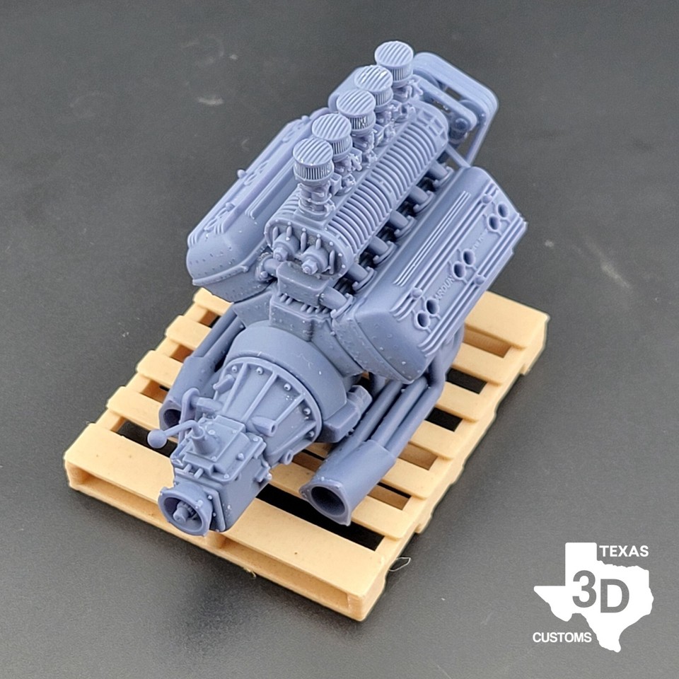 Ardun V12 with SCOT Blower model engine resin 3D printed 1:24-1:8 scale ...