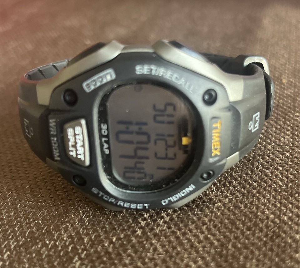 Timex Men's T5e901 Ironman Classic 30 Full-size Black Gray Resin Strap ...