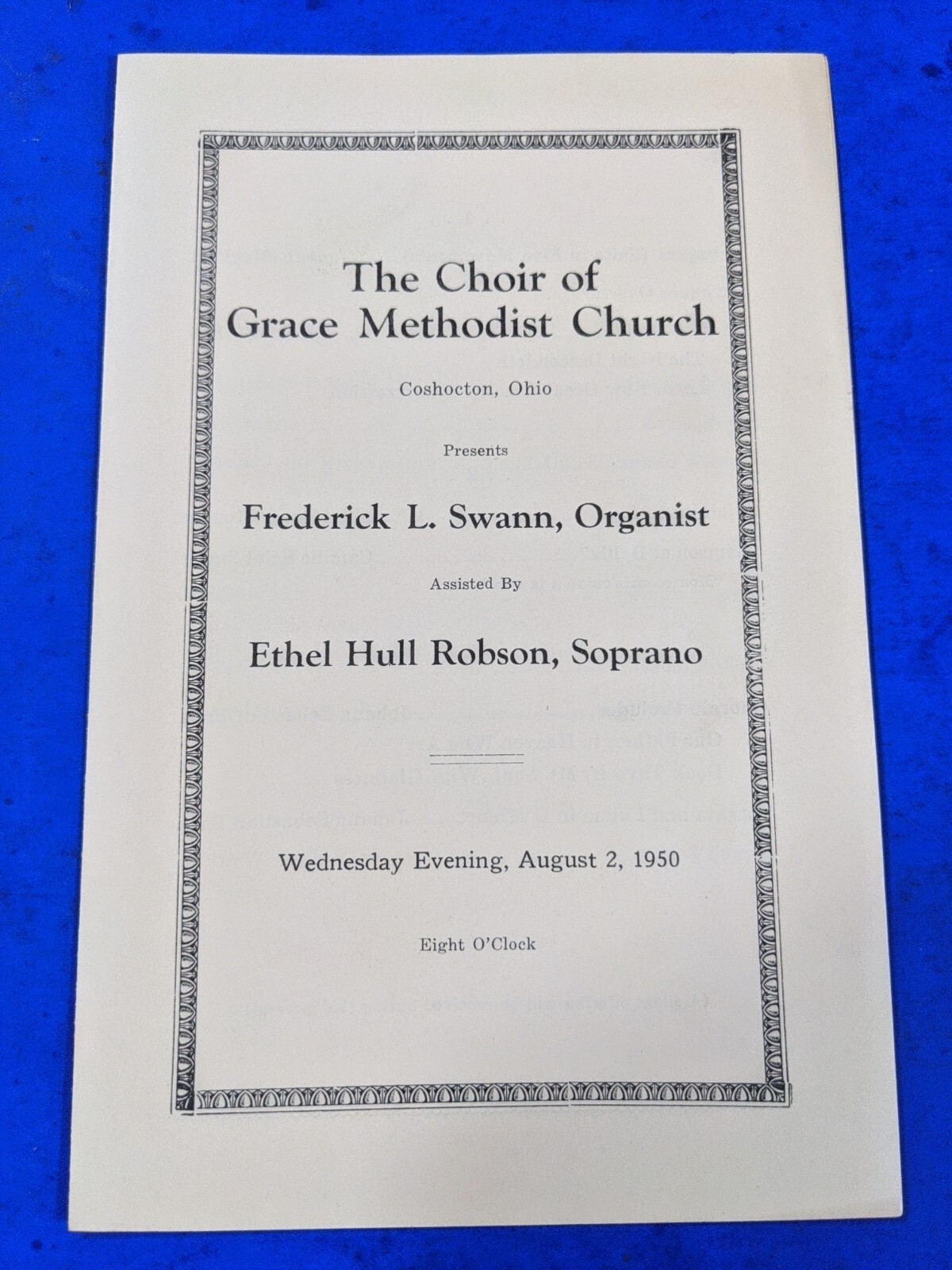 1950 The Choir Of Grace Methodist Church Frederick Swann Ethel Robson ...