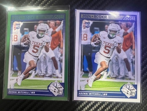 2024 Adonai Mitchell Score Green Parallel RC #340 Colts Rookie Card | eBay
