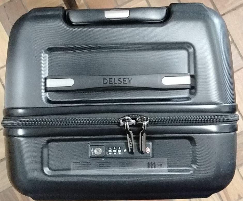 2 PIECE DELSEY - BLACK Hardsided TRUNK Luggage Set 22" 29" Bags Carryon ...
