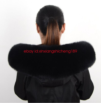 2025 Women Men 100% Real Ussuri Fox Fur Collar Scarf Trim For Hooded ...