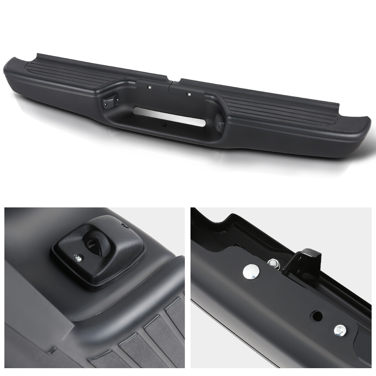 Black Steel Rear Step Bumper Assembly w/ Step Pad for Toyota Tacoma ...