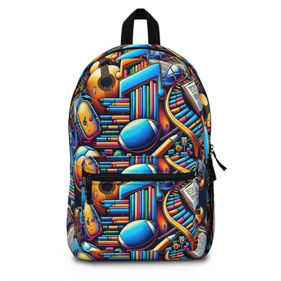 Vibrant Music-Inspired Backpack, Colorful School Bag, Trendy Daypack ...