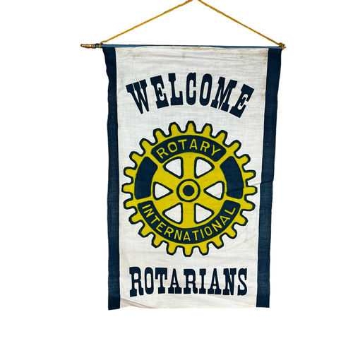 1950s Rotary Club Banner Vintage Printed on Muslin Welcome Rotarians ...