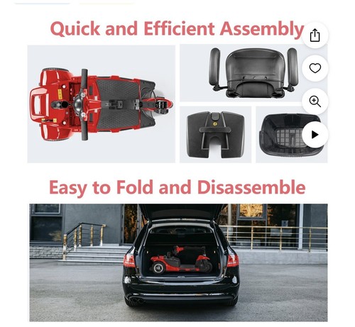 1inchome 3 Wheel Mobility Scooter - Red 743129087940| eBay