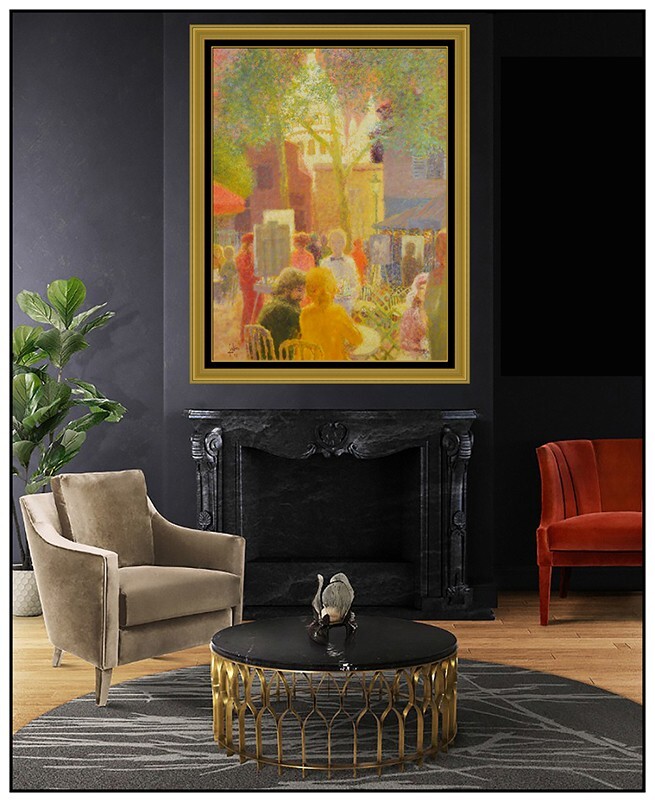 Louis Fabien Large Original Oil Painting On Canvas Signed Cityscape ...