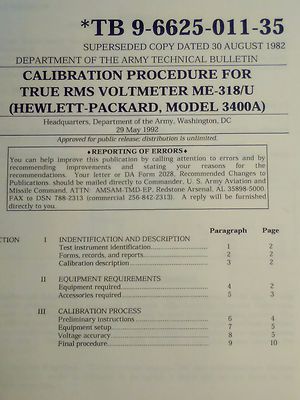 HP Hewlett Packard 3400A True RMS Meter Calibration Instructions | eBay