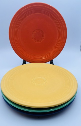 4 Vintage Fiesta Lunch Plates 9 1/2 Medium Green, Yellow, Radioactive ...