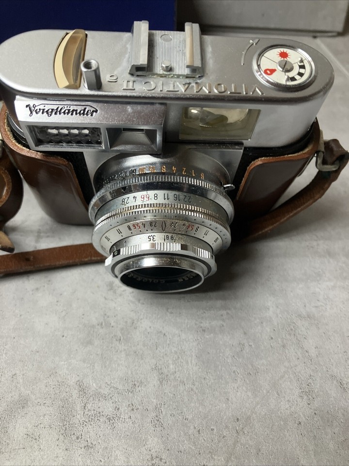Voigtlander Vitomatic IIa Camera UNTESTED Box Paperwork 35mm Leather ...