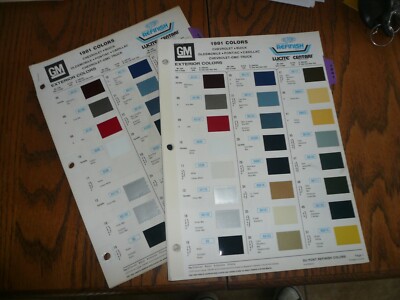 1981 GM Dupont Color Chip Paint Sample - Chevy Buick Pont Cad Olds GMC ...