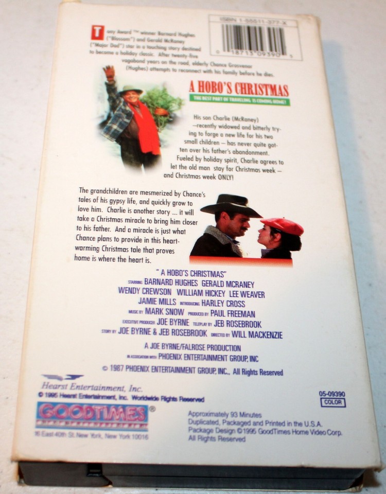A Hobo's Christmas (VHS, 1987) Barnard Hughes, Gerald McRaney, Wendy ...