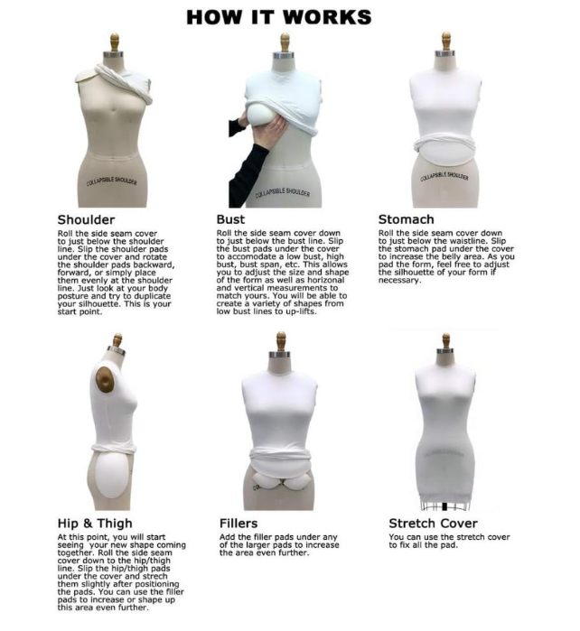 Adult Female Dress Form Mannequin Padding System for Professional Dress ...