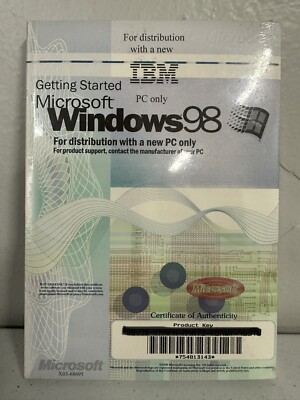 Microsoft Windows 98 Getting Started IBM SEALED Product Key OEM COA | eBay