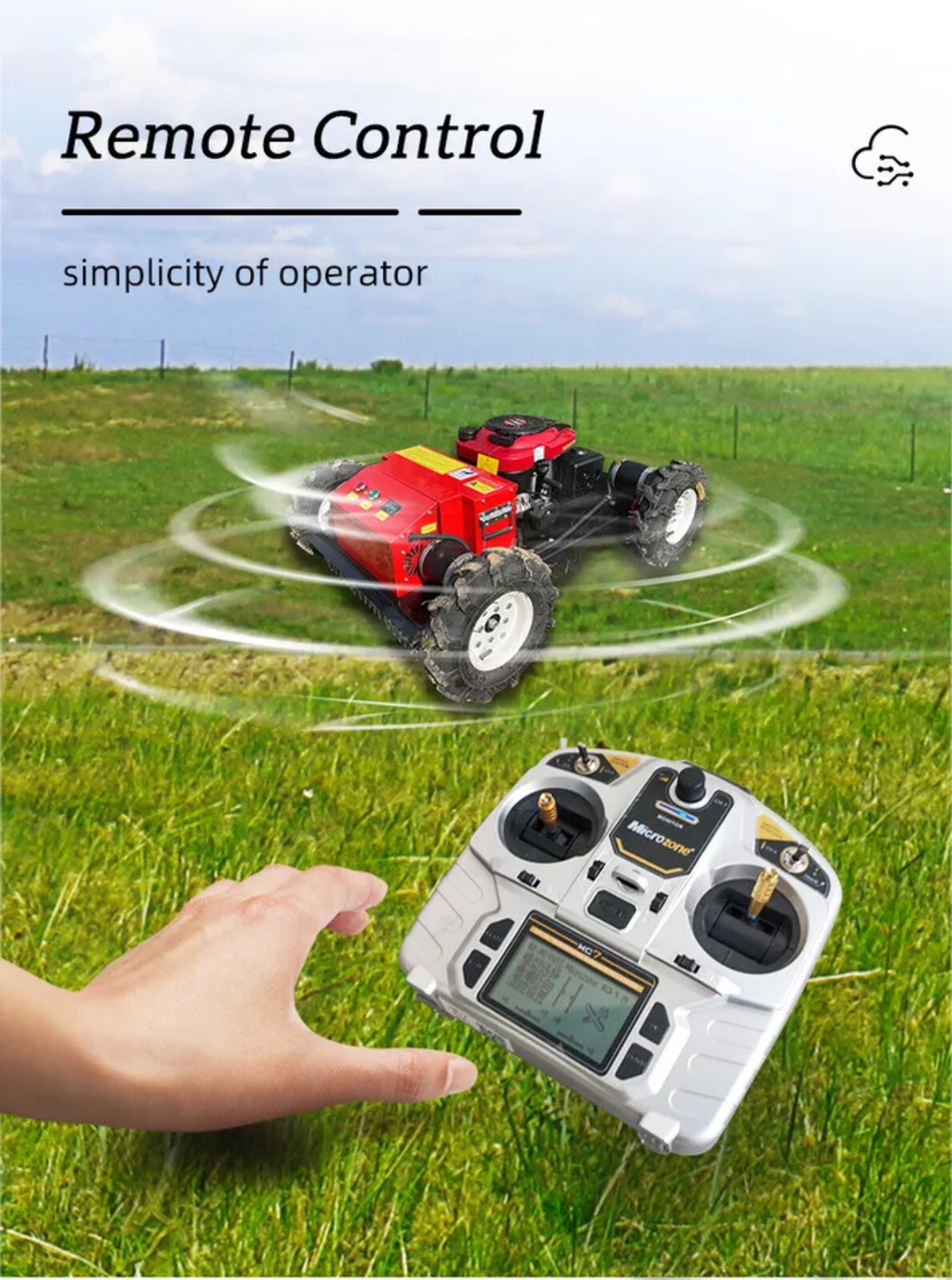 MINI Remote Control Electric & Gasoline Lawn Mower Robot Grass Weeding ...