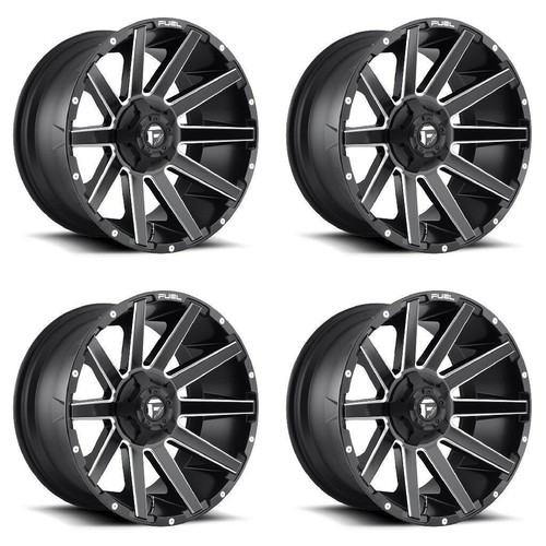 Set 4 Fuel D616 Contra 20x9 8x170 Matte Black Milled Wheels 20" 1mm ...