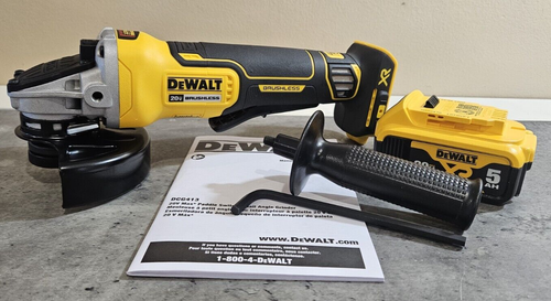 DeWalt 20v Max XR 4.5" Brushless Angle Grinder DCG413 & DCB205 5AH ...