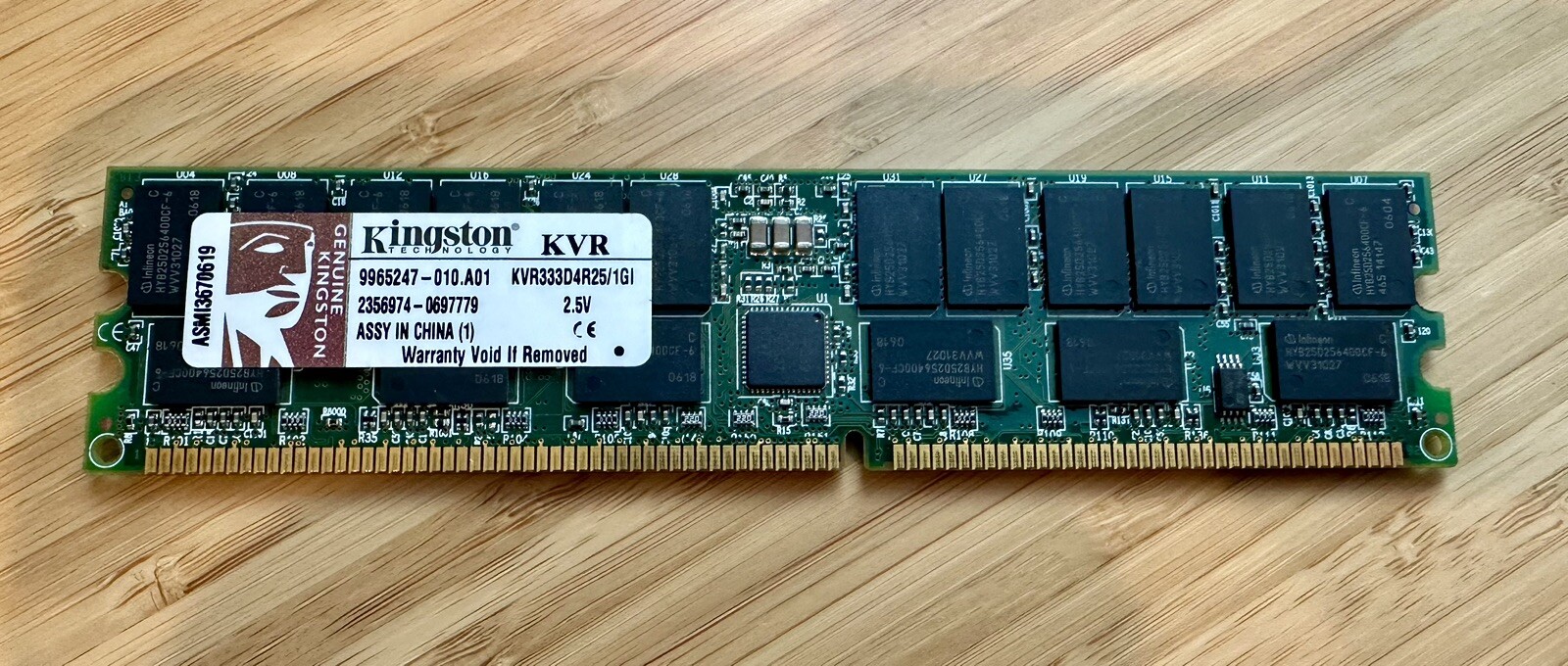 Kingston KVR333D4R25/1GI 1GB PC2700 DDR-333 MHz 184-Pin DIMM ECC Memory ...