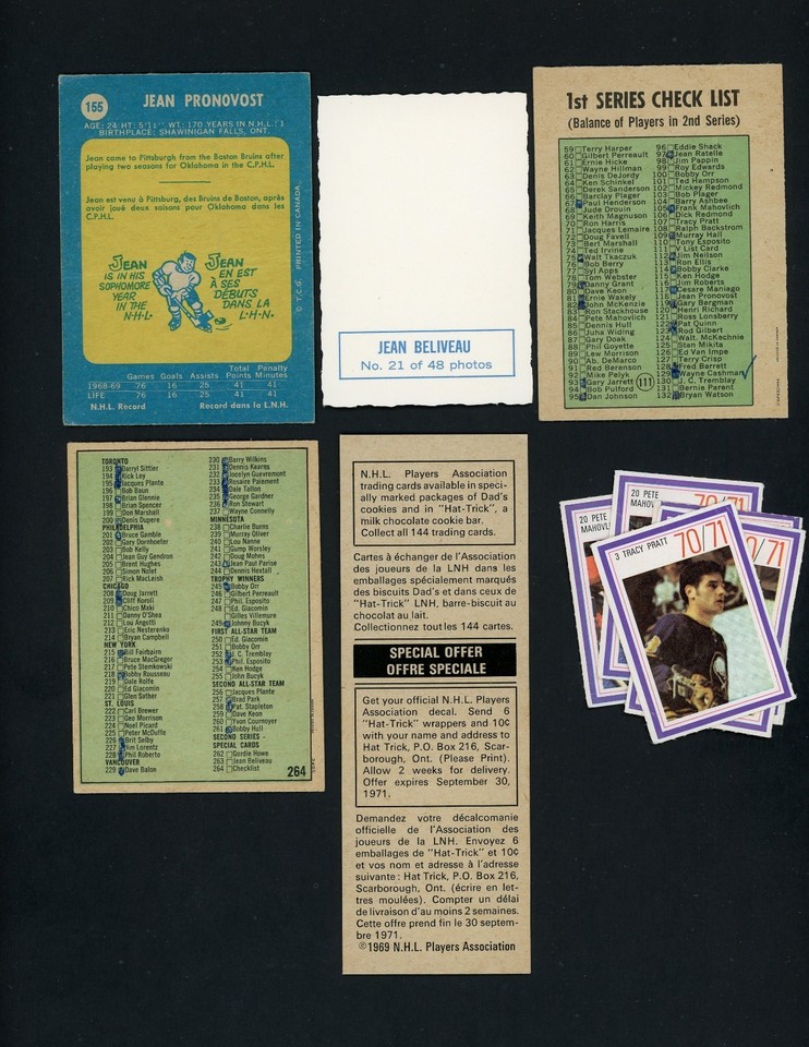 1969-1971 OPC HOCKEY (130) LAFLEUR/DIONNE RCs, 1971 CHECKLIST #111 ...