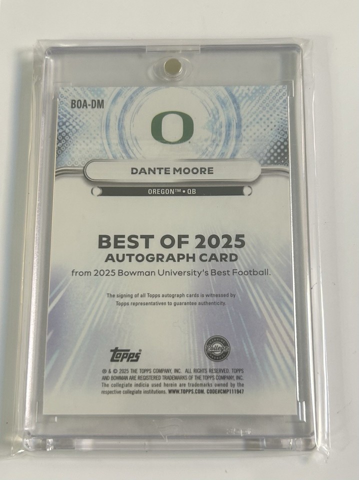 Bowman Best U The Best Of 2025 Dante Moore Auto Refractor Oregon Ducks ...