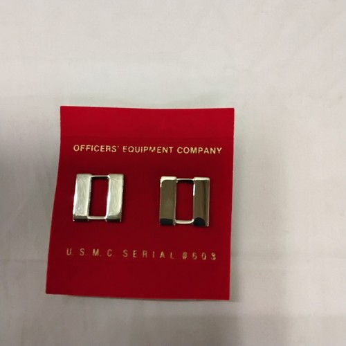 USMC Captain Rank Insignia – Silver Pin-On Bars – Officers’ Equipment ...